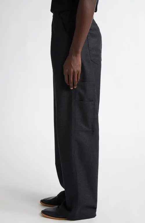 Dries Van Noten Pickerby Straight Leg Wool Pants - Anthracite 901